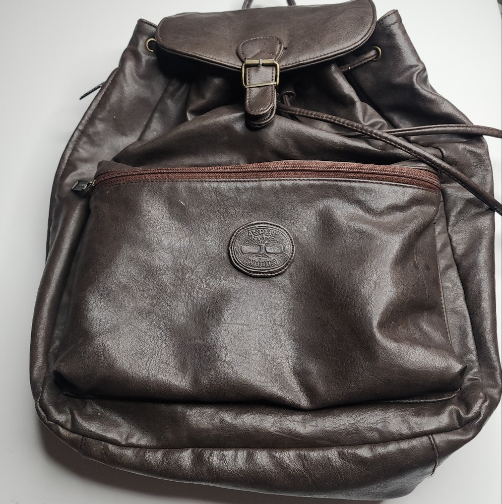 Vintage Tandem Aspen Brown Leather Backpack 90s - Gem